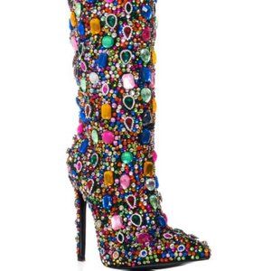 AZALEA WANG | Shoes | Azalea Wang Its Raining Gems Multi Rhinestone Covered Bootbrand New | Poshmark
